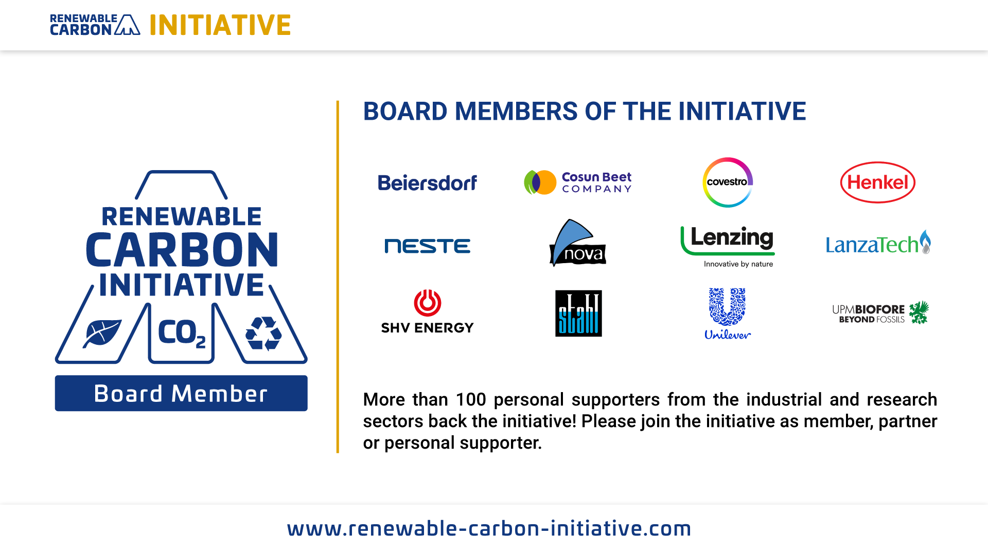 Renewable Carbon Initiative (RCI) supports the European Green Deal, but ...