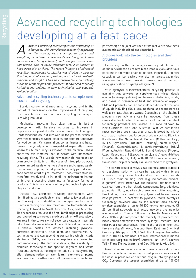 Advanced recycling technologies developing at a fast pace (PDF ...