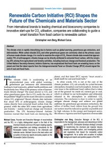 Renewable Carbon Initiative (RCI) Shapes the Future of the Chemicals ...