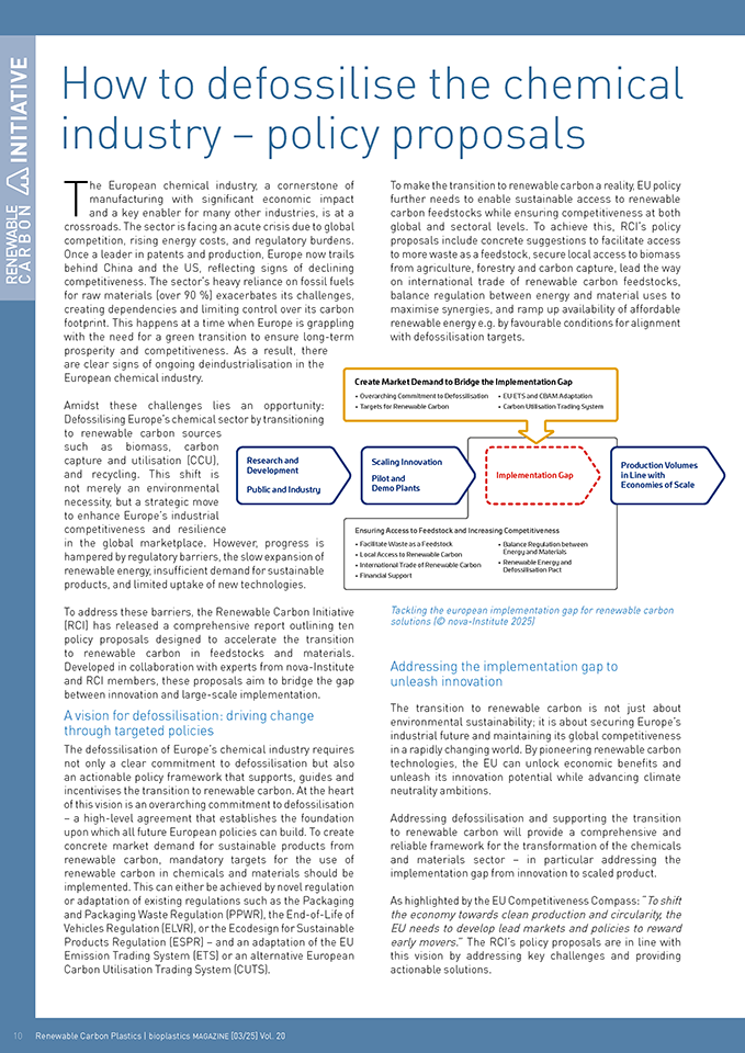 Summary of RCI Scientific Background Report "RCI Policy Proposals for ...