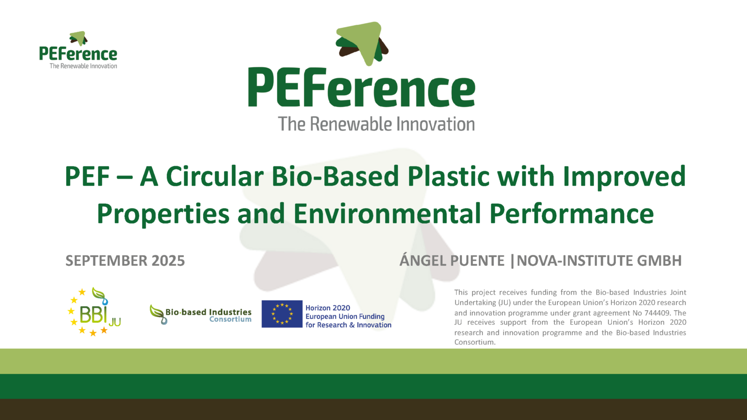 PEF – A Circular Bio-Based Plastic with Improved Properties and ...